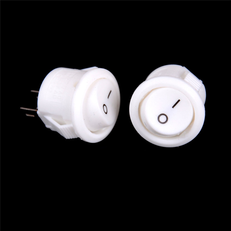 10x 16mm White Round Boat Rocker Switches Mini 2Pin ON-OFF Switches 3A ...