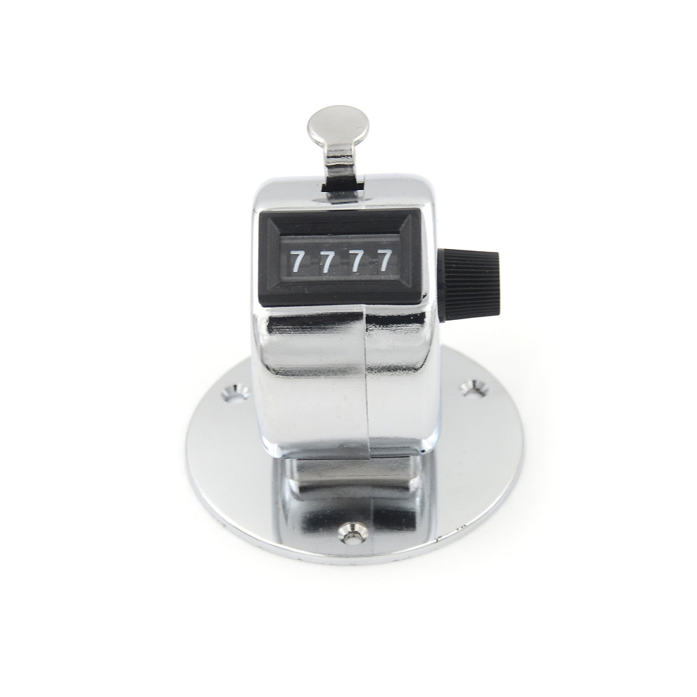 4 DIGIT MANUAL Hand Tally Mechanical Palm Click Counter Round Base-lm ...