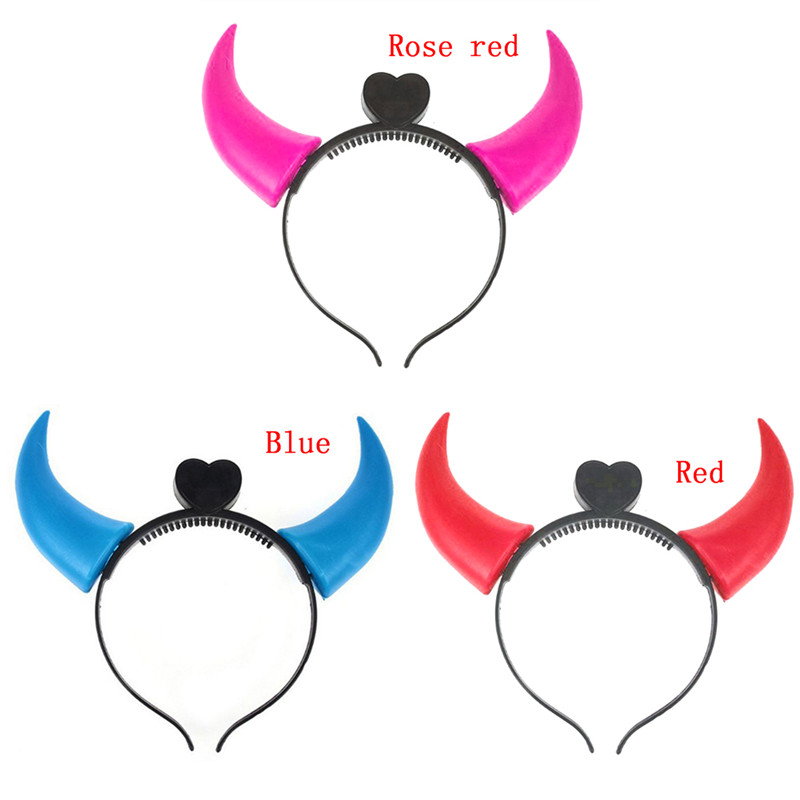 Colorful LED Lamp Glowing Horns Luminous Devil Lights Halloween Party ...