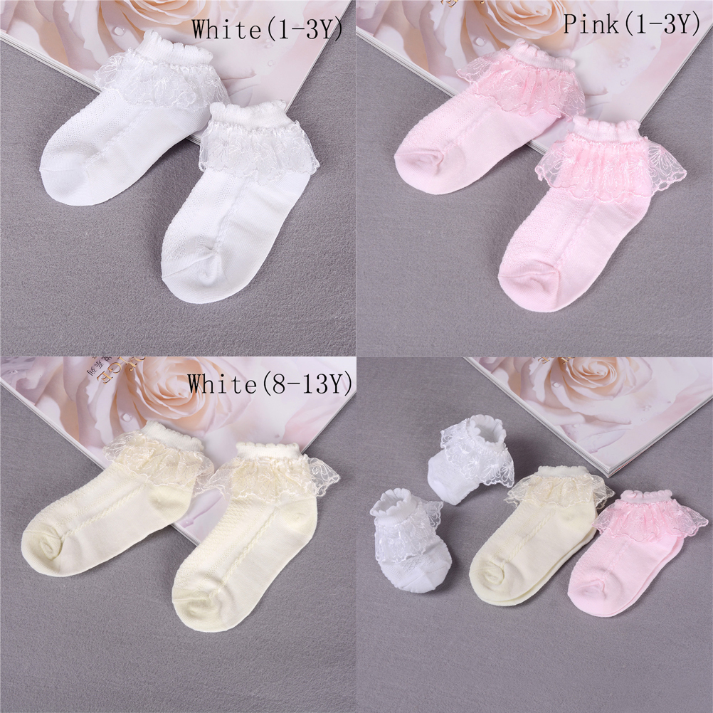 Calzini estivi per bambine bambini in cotone pizzo principessa rete alla caviglia! Th