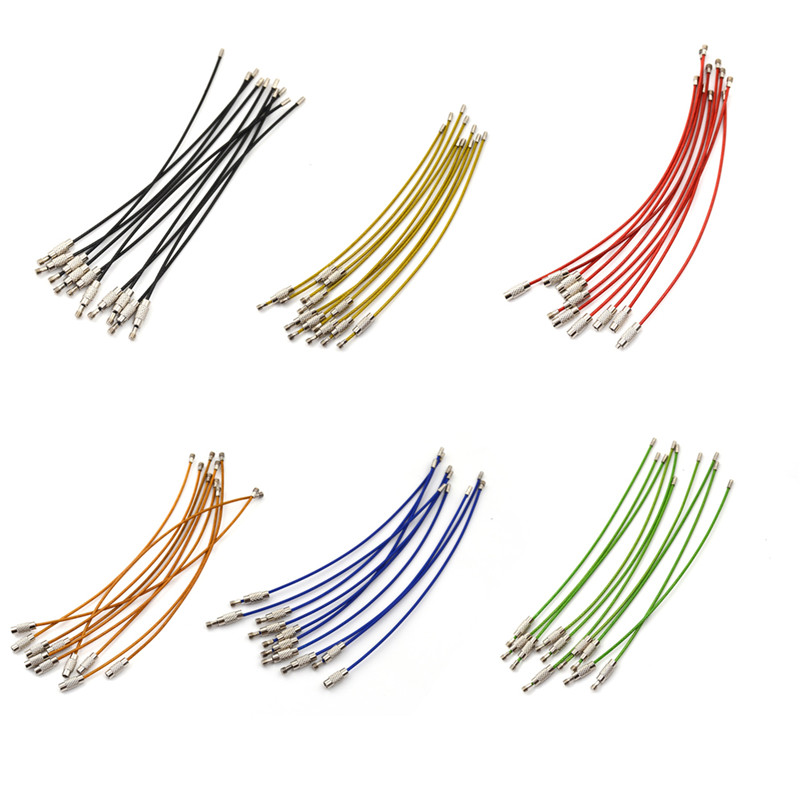 10PCS Stainless Steel Aircraft Cable Wire Key Chain Ring Twist Screw Locking  Th