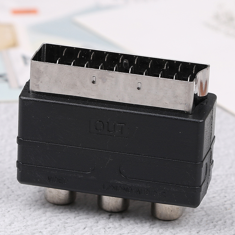 RGB SCART TO 3 RCA S-Video sdapter composite RCA SVHS AV TV audio ...