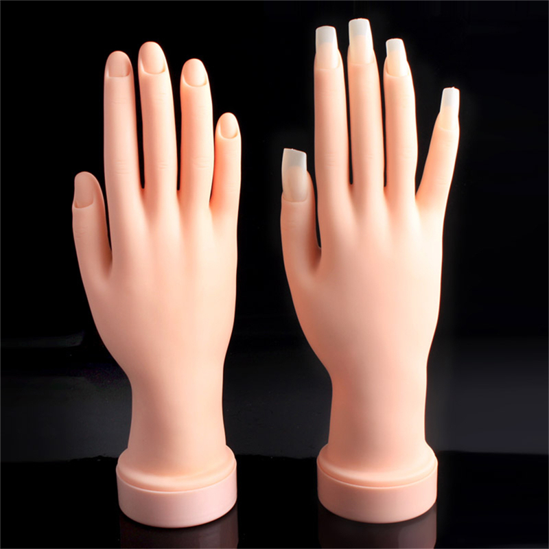 Fake Hand For Nail Art Training And Display Movable Practice Nail Tools ...