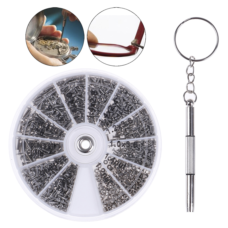 600Pcs Tiny Screws Nut + Screwdriver Watch Eyeglass Glasses Repair Tool ...