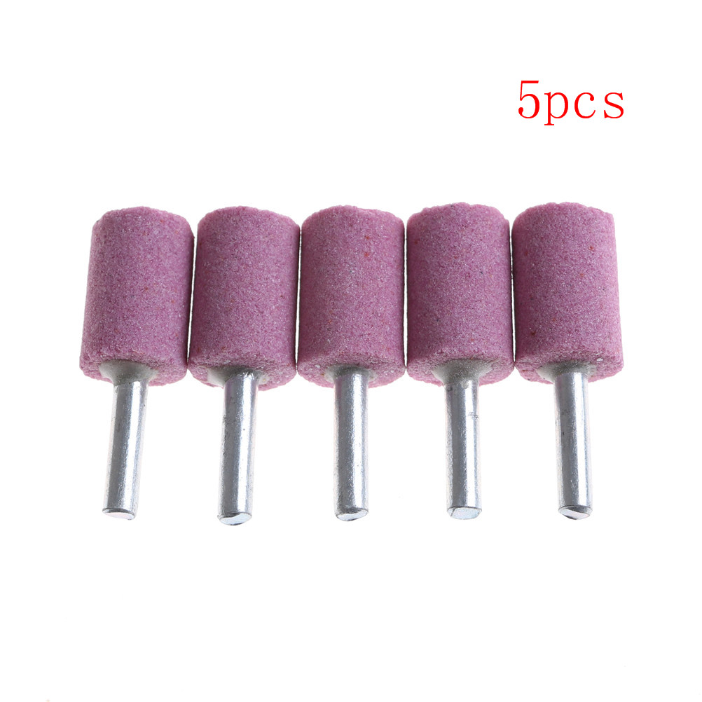 5x Cylinder Abrasive Stone Points Mounted Grinding Stone Burr 6mm Shank ...