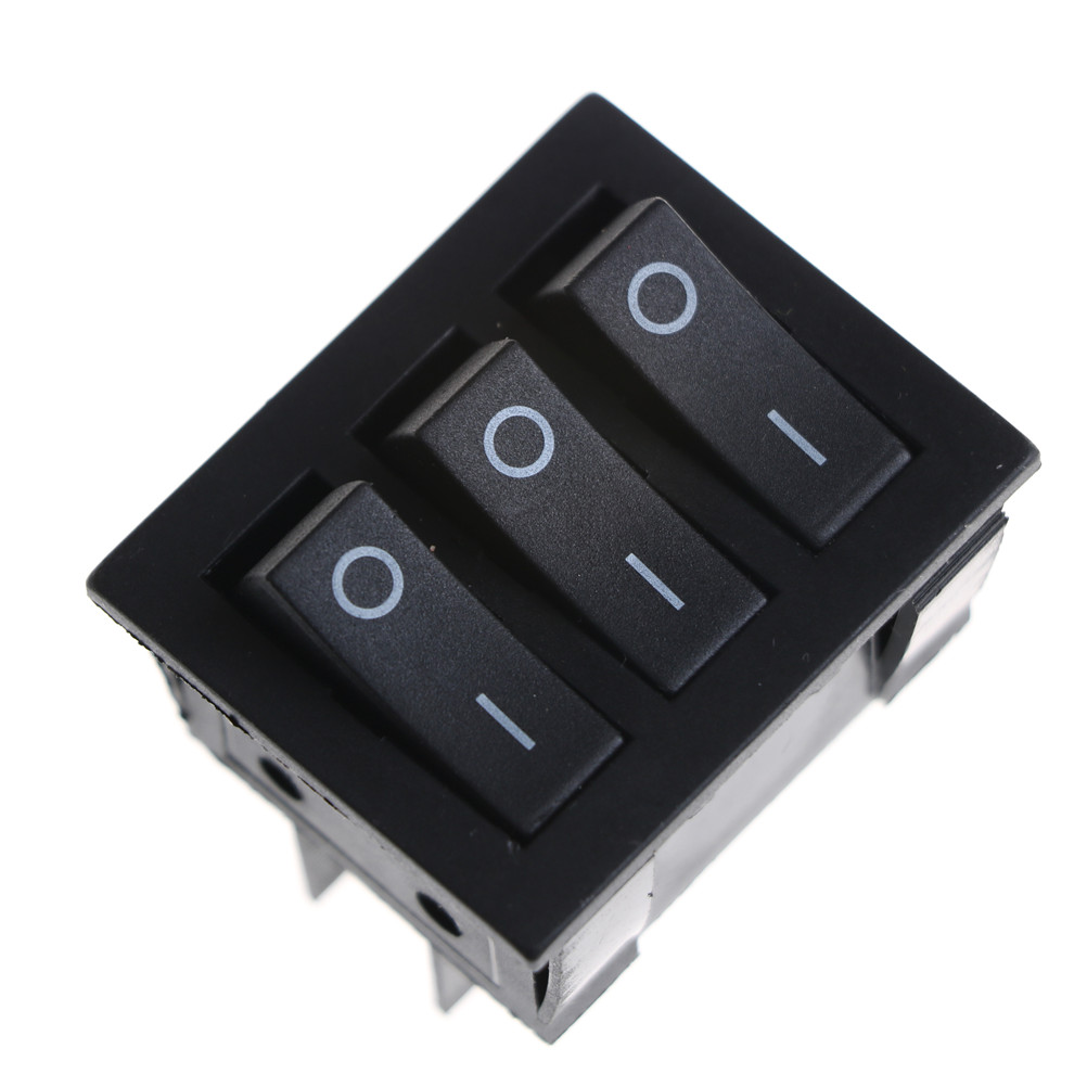 KCD3 34*40 Big Rocker Switches Black Three-Way Switch 9 Pin 2 Position ...