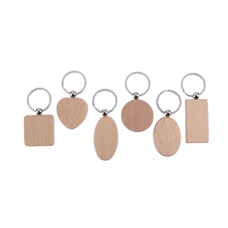 Keyfob keychain wood blank tag hanging pendant bag gadget deco-wl Th
