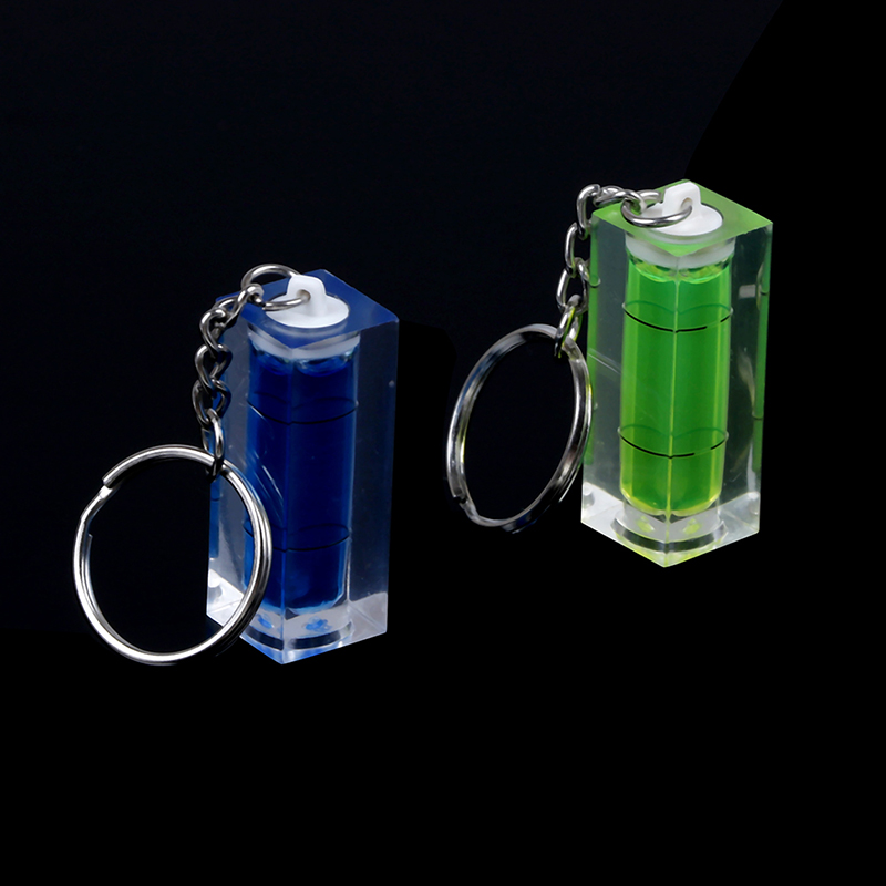 Mini green acrylic spirit level key ring key chain tool gadget novelty g KY Th