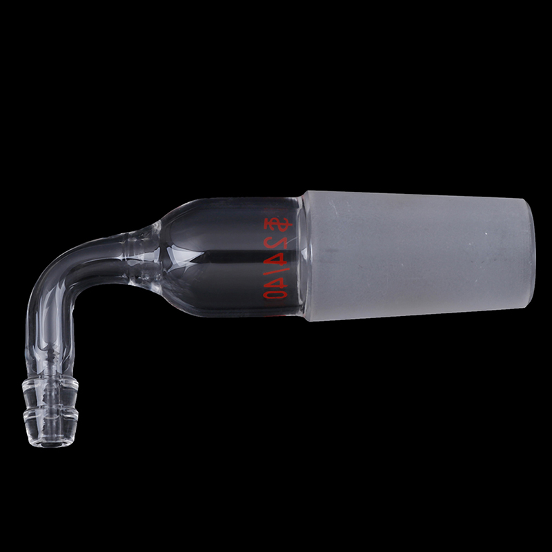 24/40,glass adapter cone to rubber tube,right angle connection,hose in ...