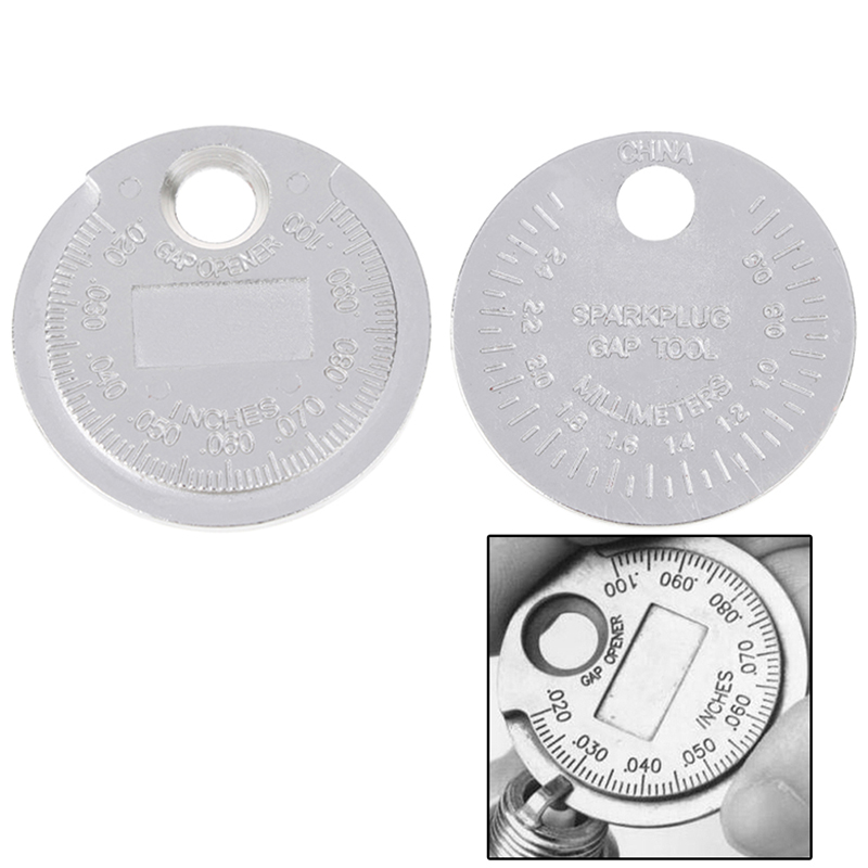 1PC Spark Plug Gap Gauge Measurement Tool Coin-Type 0.6-2.4mm Range ...