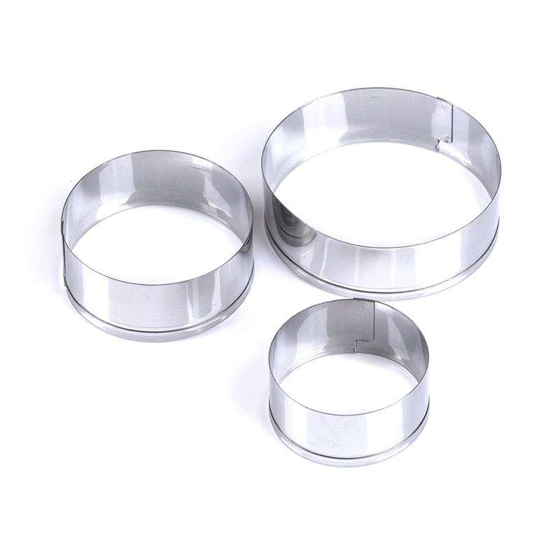 3pcs/set stainless steel round circle shaped cookie cutter biscuit ...