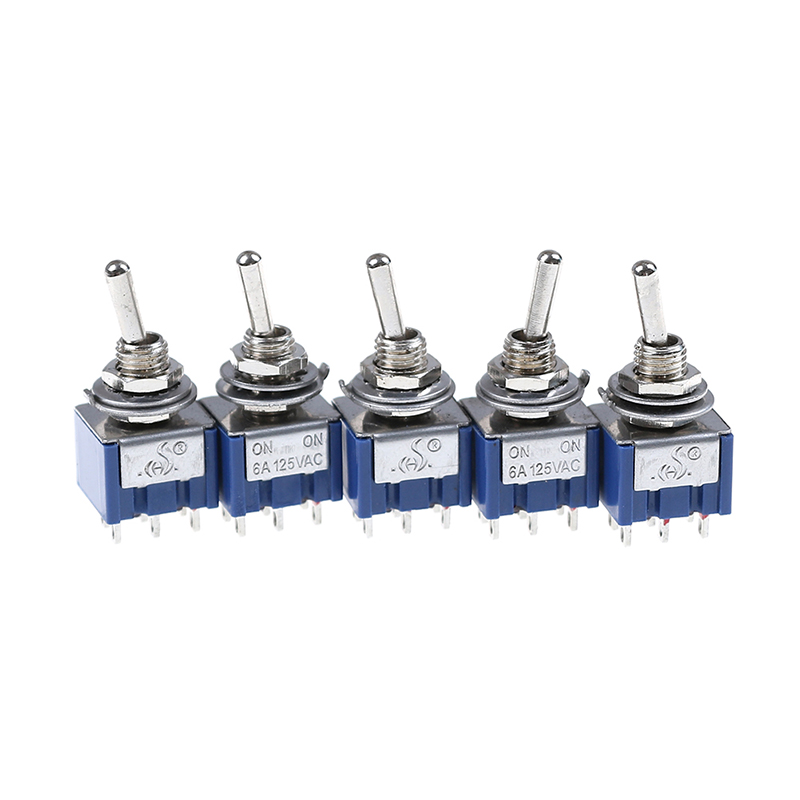 5PCS 6P Toggle Switch 6A 125VAC 6 Pin DPDT ON-ON Mini Toggle Switch J ...