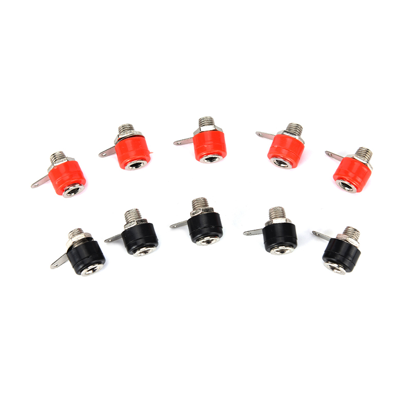 10Pcs 4mm Banana Panel Socket Test Probe Binding Post Nut Plug Jack ...