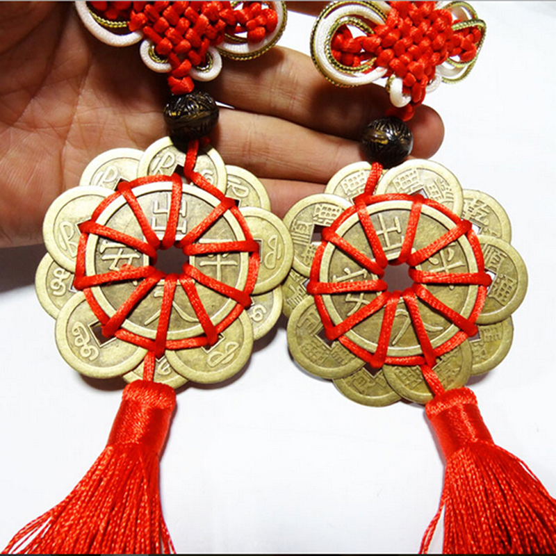 Feng Shui Mystic Knot 10 Chinese Lucky Coins Cures Home Career Health ...