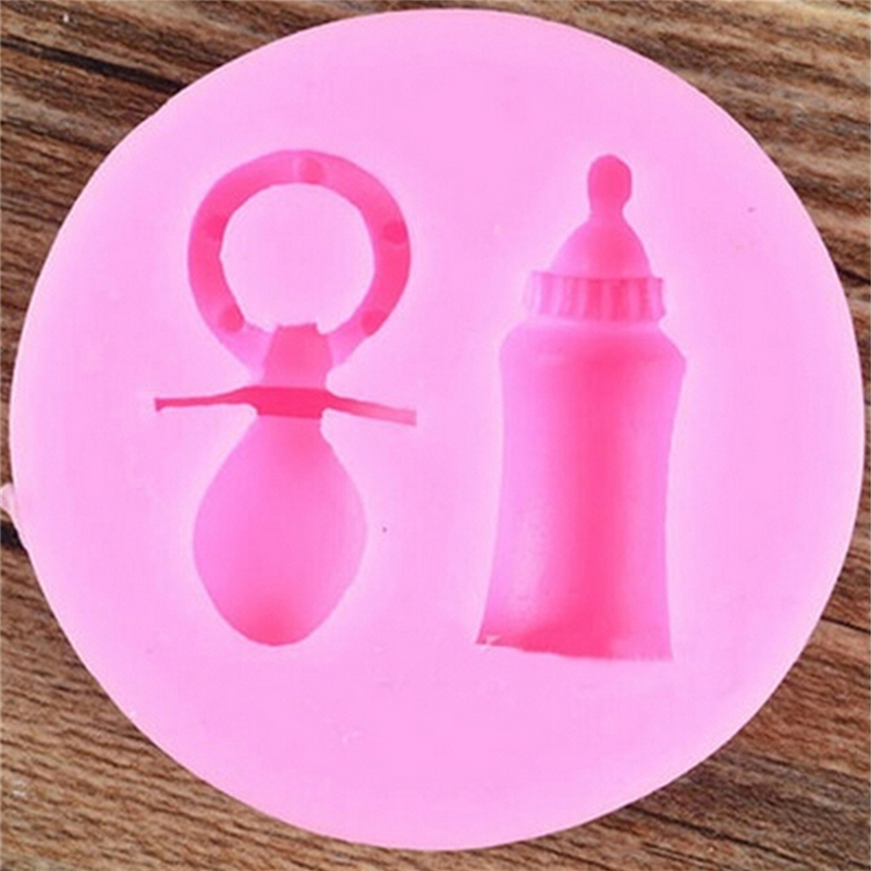 1pc Silicone Fondant Mould Baby Dummy Bottle Cake Mold Chocolate Baking ...