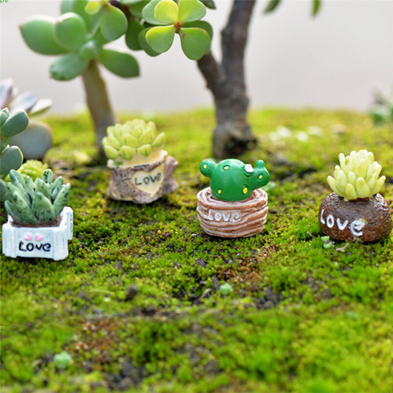 Moss Micro Landscape Ornaments Love Pot Plant Mix Size Fairy Garden ...