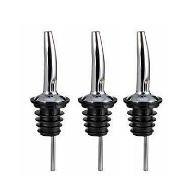 3x Stainless Liquor Spirit Pourer Free Flow Wine  Bottle Pour Spout Stopper  H❤W