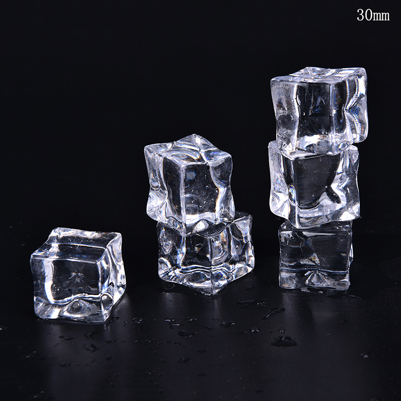 10PCS/Pack Fake Artificial Acrylic Ice Cubes Crystal Clear 2/2.5/3cm ...