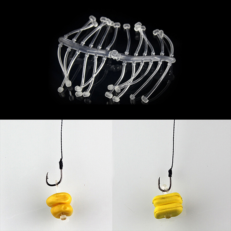 240pcs Clair Hair Rig Fishing Boilie arrêts Dumbell appât gréement ...