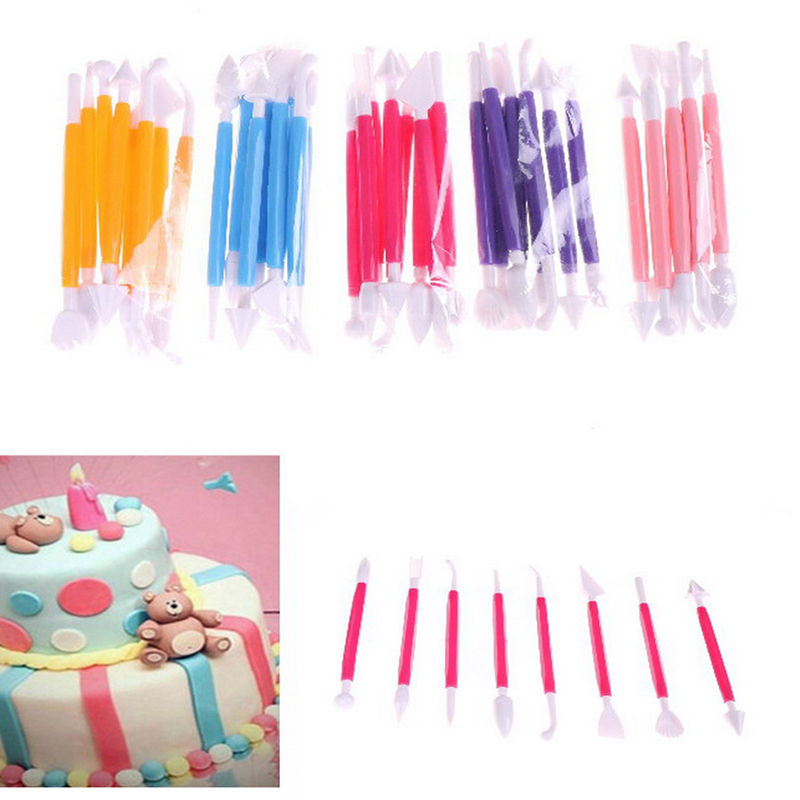 8pcs 16 Patterns Fondant Cake Decorating Flower Sugar Craft Modelling ...