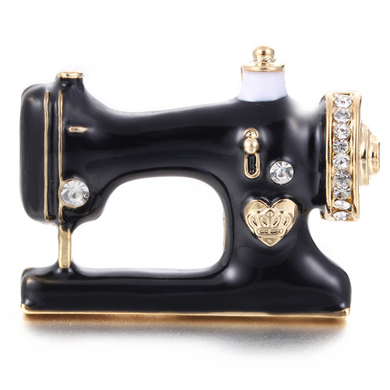 Sewing Machine Brooch Pin Black Enamel Brooch Collar Scarf Decoration ...