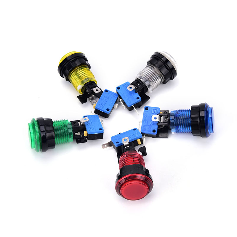1pc round lit illuminated arcade video game push button switch LED ...