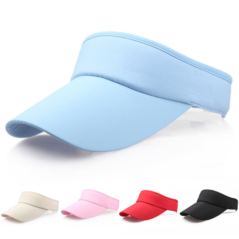 Visor Sun Plain Hat Sports Cap Colors Golf Tennis Beach Adjustable ...