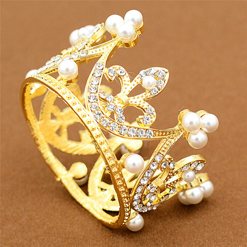 Wedding Bridal Crown Jewelry Pearl Queen Princess Crown Crystal Hair ...
