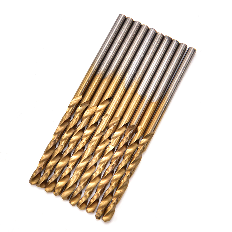 50Pcs 1/1.5/2/2.5/3mm Titanium Coated HSS High Speed Steel Drill Bit ...