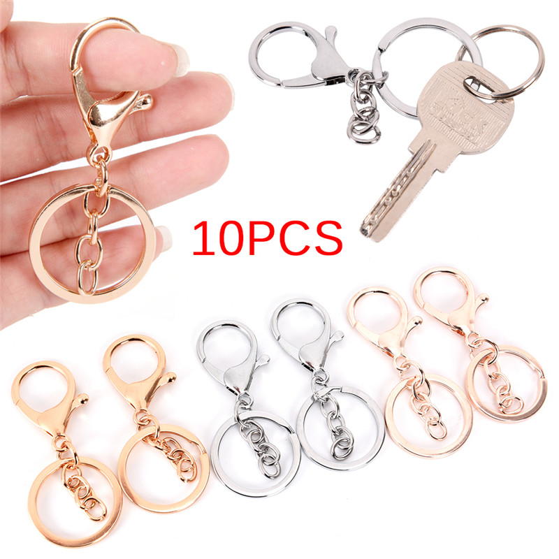 10PCS DIY Key Rings Key Chain Jewelry Findings Lobster Clasp Keyring ...