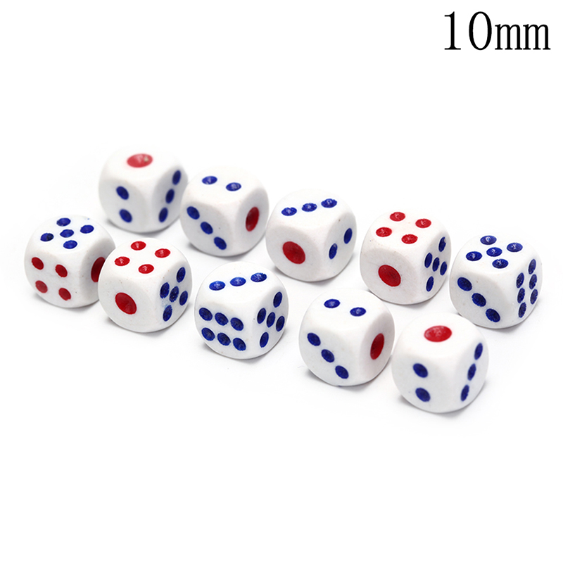 10Pcs Six Sided Square Opaque 10mm D6 Dice Portable Table GameLD-*- | eBay