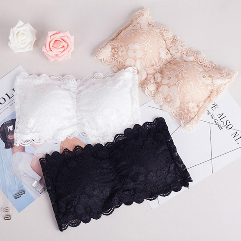 Women Brassiere Lace Bra Tube Top Wrapped Chest Tank Top Underwear Crop ...