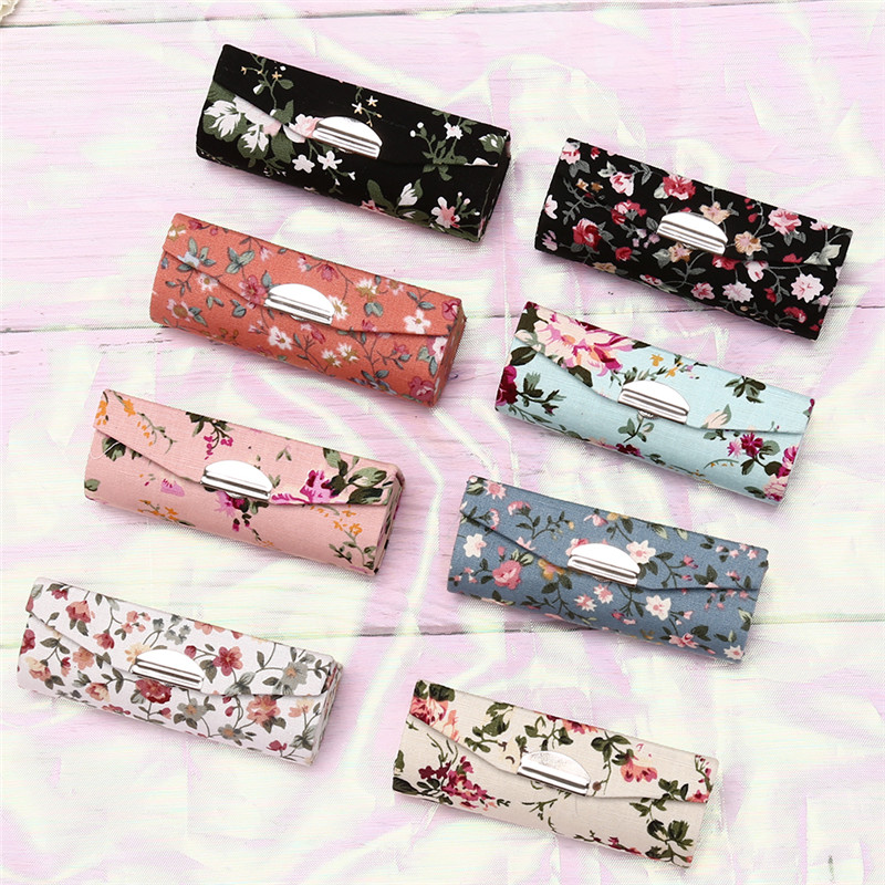 Lipstick Case Retro Embroidered Holders Flower Designs With Mirror ...