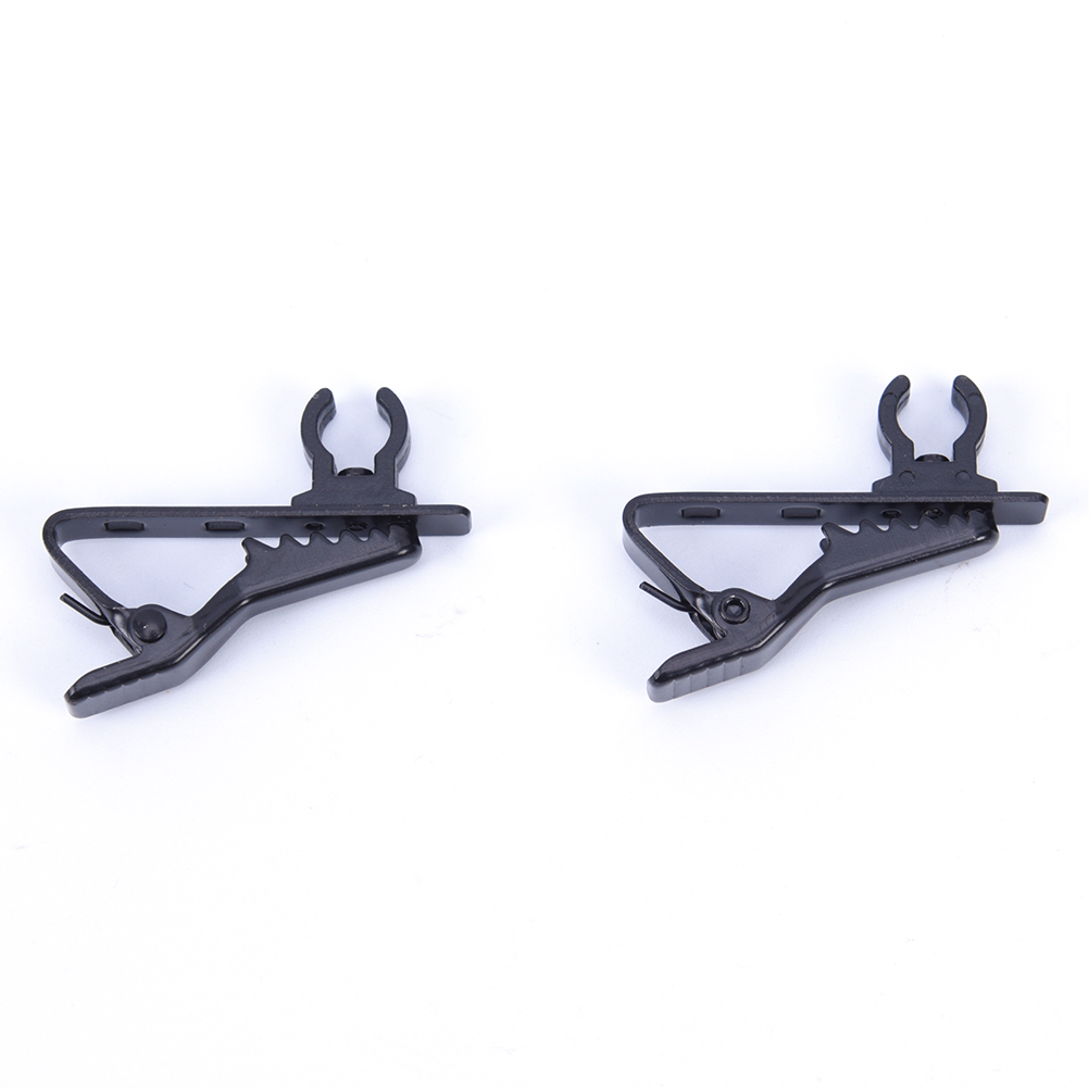 2pcs microphone à revers à cravate pour le revers Lavalier micro noire ...