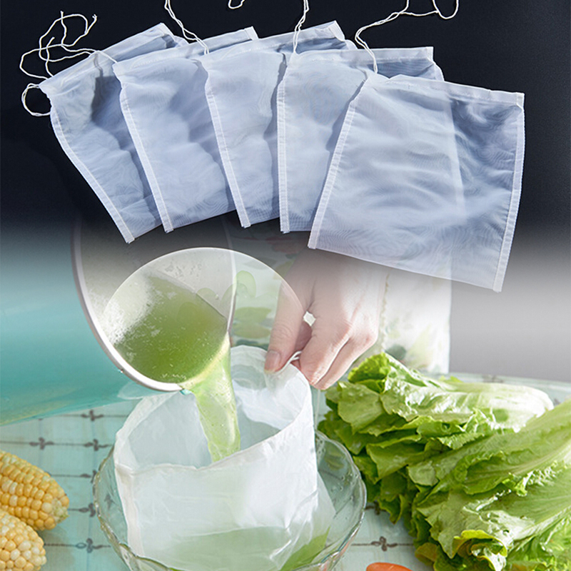 1x reusable food nut milk tea fruit juice brew wine nylon mesh filter ...
