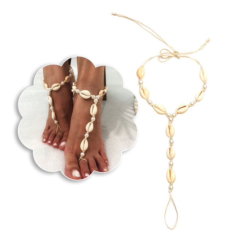 Pearl Shell Barefoot Sandal Anklet Foot Chain Toe Ring Beach Ankle BraceletFRFR | eBay