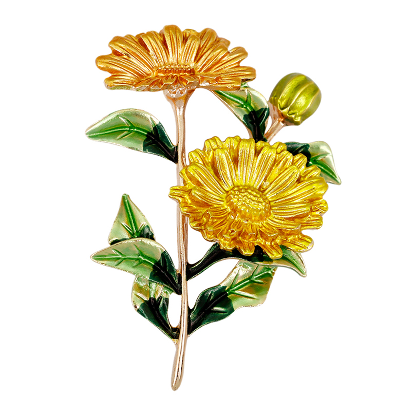 Enamel Daisy Brooch Pin Shirt Collar Pin Jewelry Flowers Wedding Brooch ...