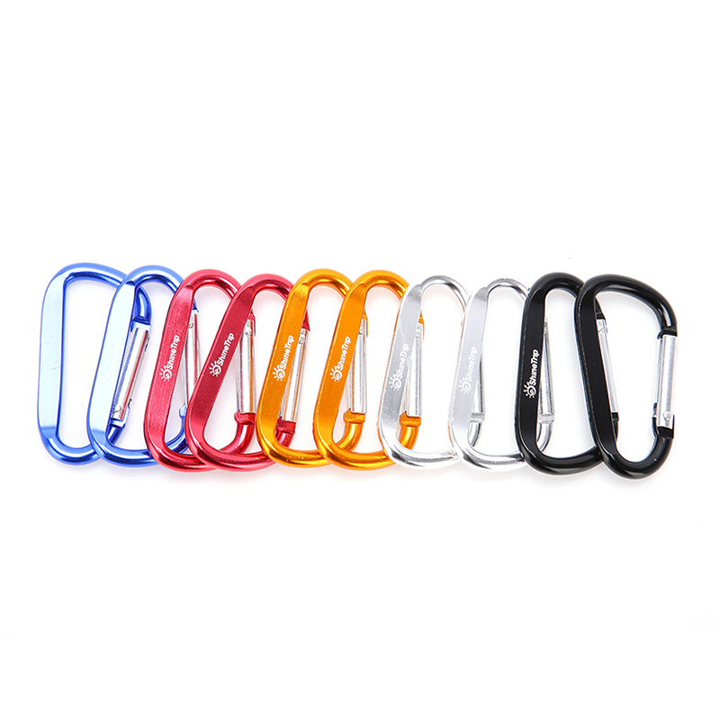 10Pcs Camping Aluminum D Shape Buckle Carabiner Survial Key Chain Hook ...