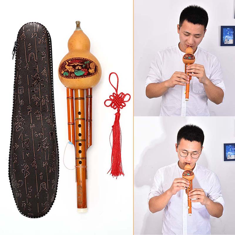 Chinese Hulusi Gourd Cucurbit Flute Ethnic Musical Instrument Key Of C ...